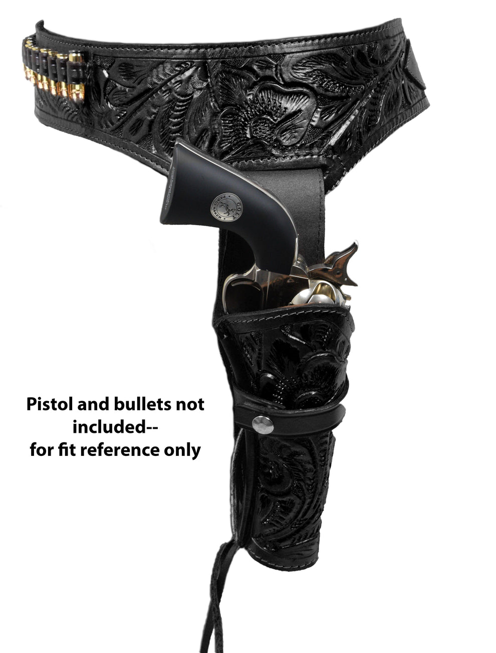 22 Revolver Holster & Cartridge Belt | Tooled Leather Western Holster ...